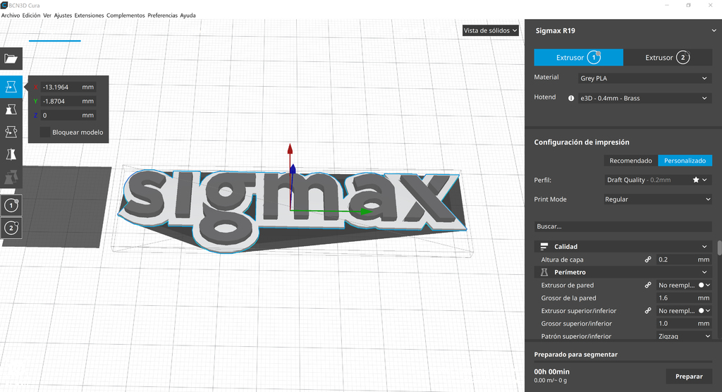 SIGMAX logo to replace broken vinyl logo of BCN3D SigmaX 3D printer ...
