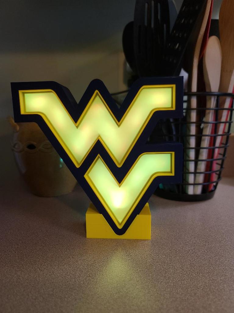 WVU LED Light W/Stand by NathanS | Download free STL model | Printables.com
