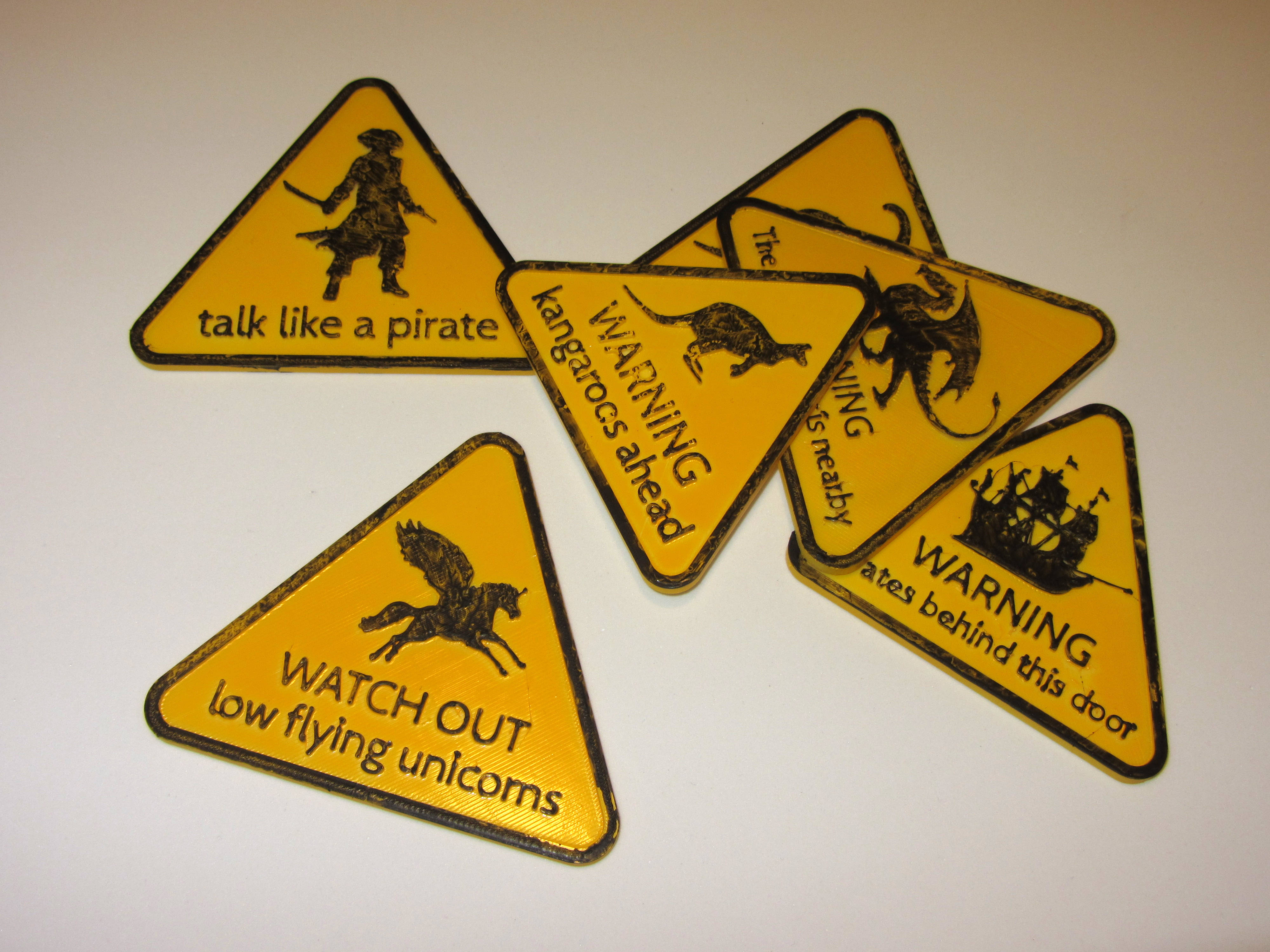 Customizable Warning Sign (OpenSCAD) by Stone Age Sculptor | Download ...