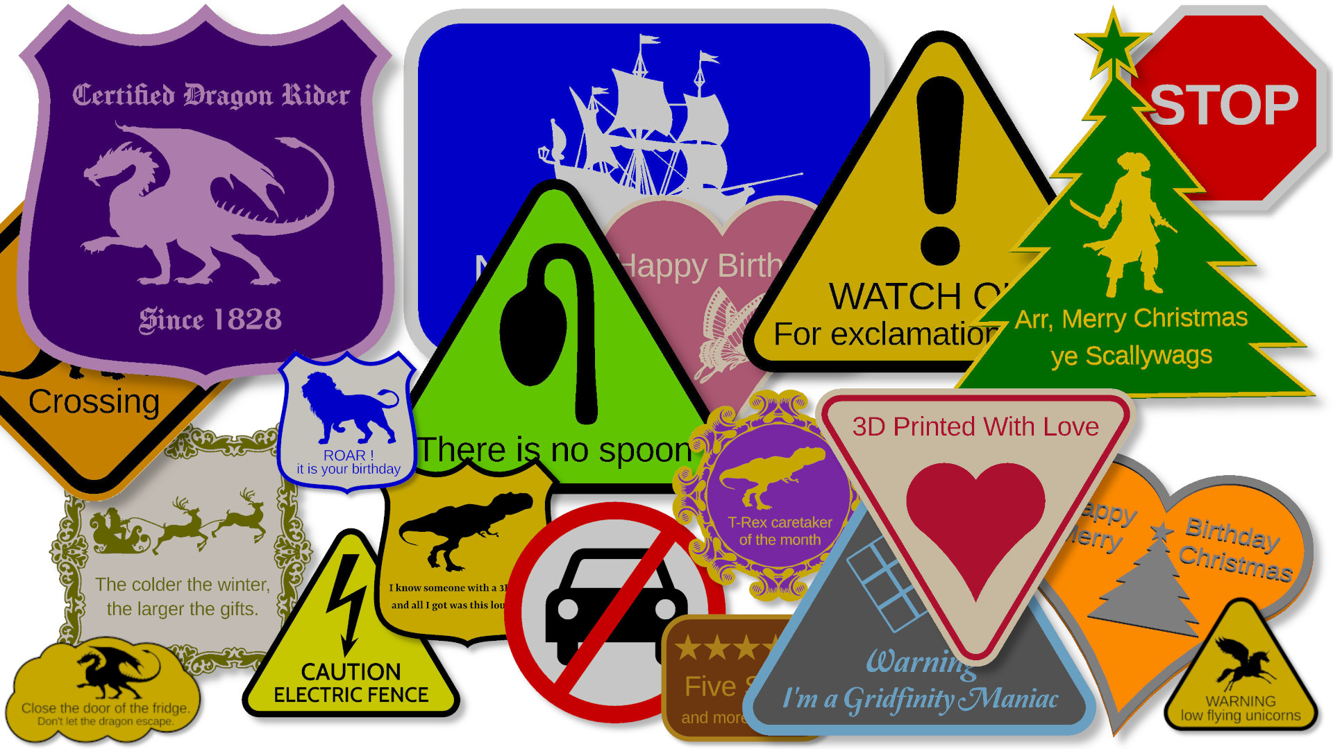 Customizable Warning Sign (OpenSCAD) by Stone Age Sculptor | Download ...