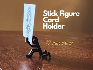 Stick Man Business Card Display (10 min print!) by BP3D | Download free ...