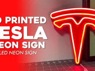 3D Printed TESLA Neon Sign (STL + Video Assembly) by Brandon Santana ...