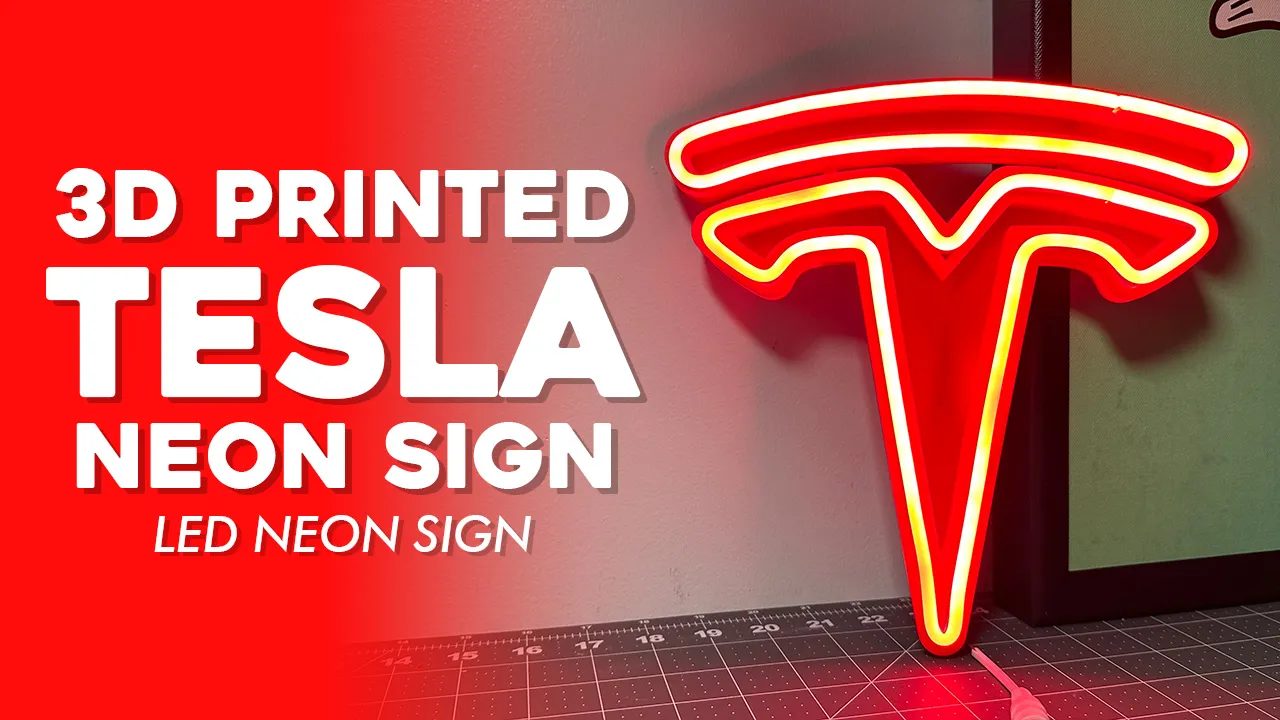 3D Printed TESLA Neon Sign (STL + Video Assembly) by Brandon Santana ...