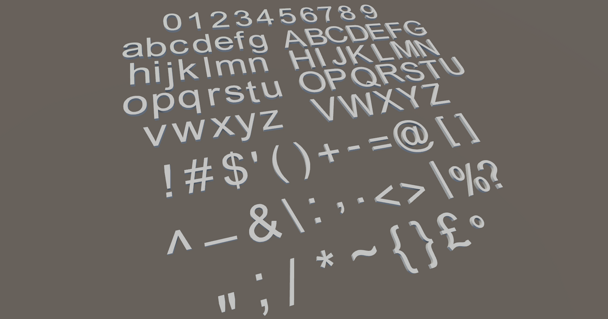 Arial letters numbers and symbols (lowercase and uppercase) od autora ...