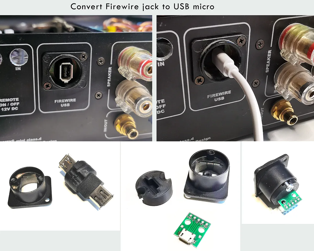 Convert a panel mount Firewire to USB micro by MagnusT | Download free ...