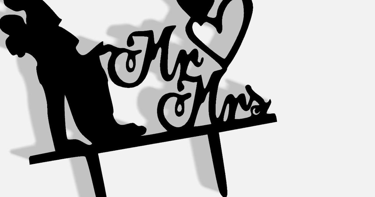 Couple wedding topper MR. and MRS by David Horák | Download free STL ...