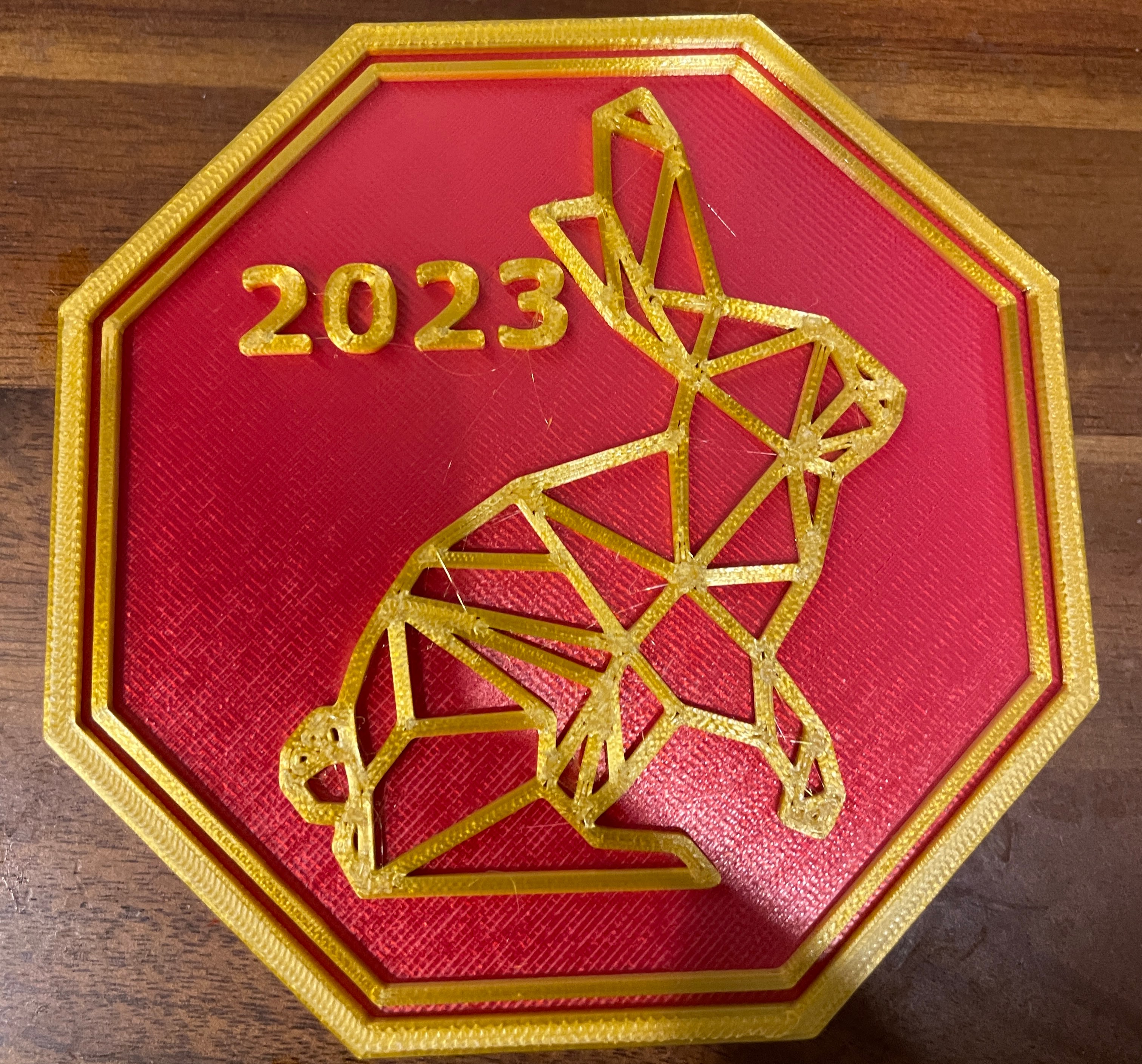 Year of the Rabbit Coaster Origami Style Chinese New Year CNY 2023 by ...