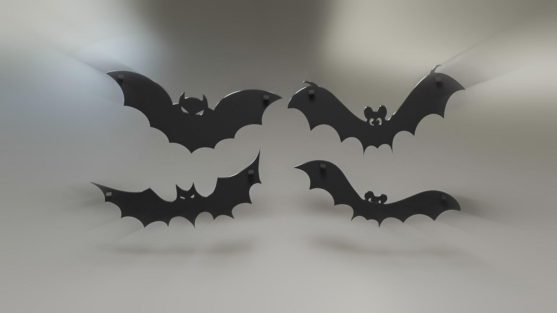 Halloween Bats Hanging Ornaments by Chya | Download free STL model ...