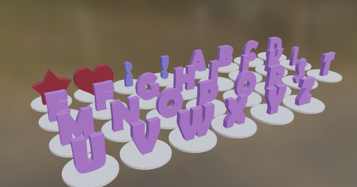 Cake toppers alphabet by bibliofilica | Download free STL model ...