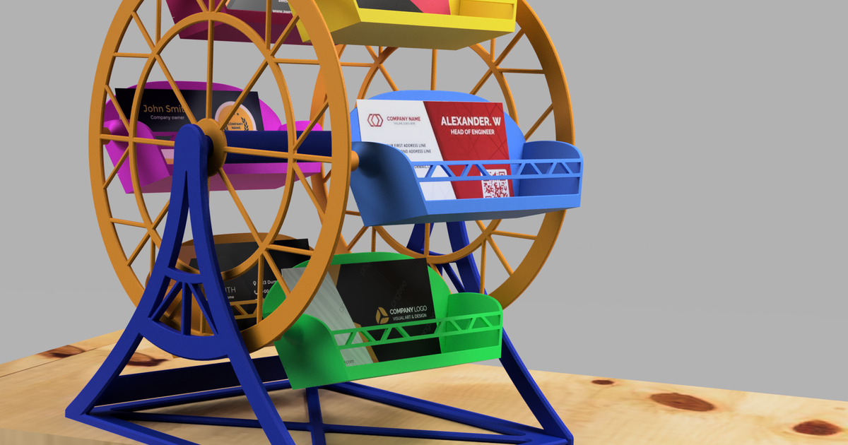 Ferris Wheel Business Card Holder by Joe | Download free STL model ...