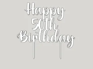 50th Birthday Cake Topper by shadokyn | Download free STL model ...
