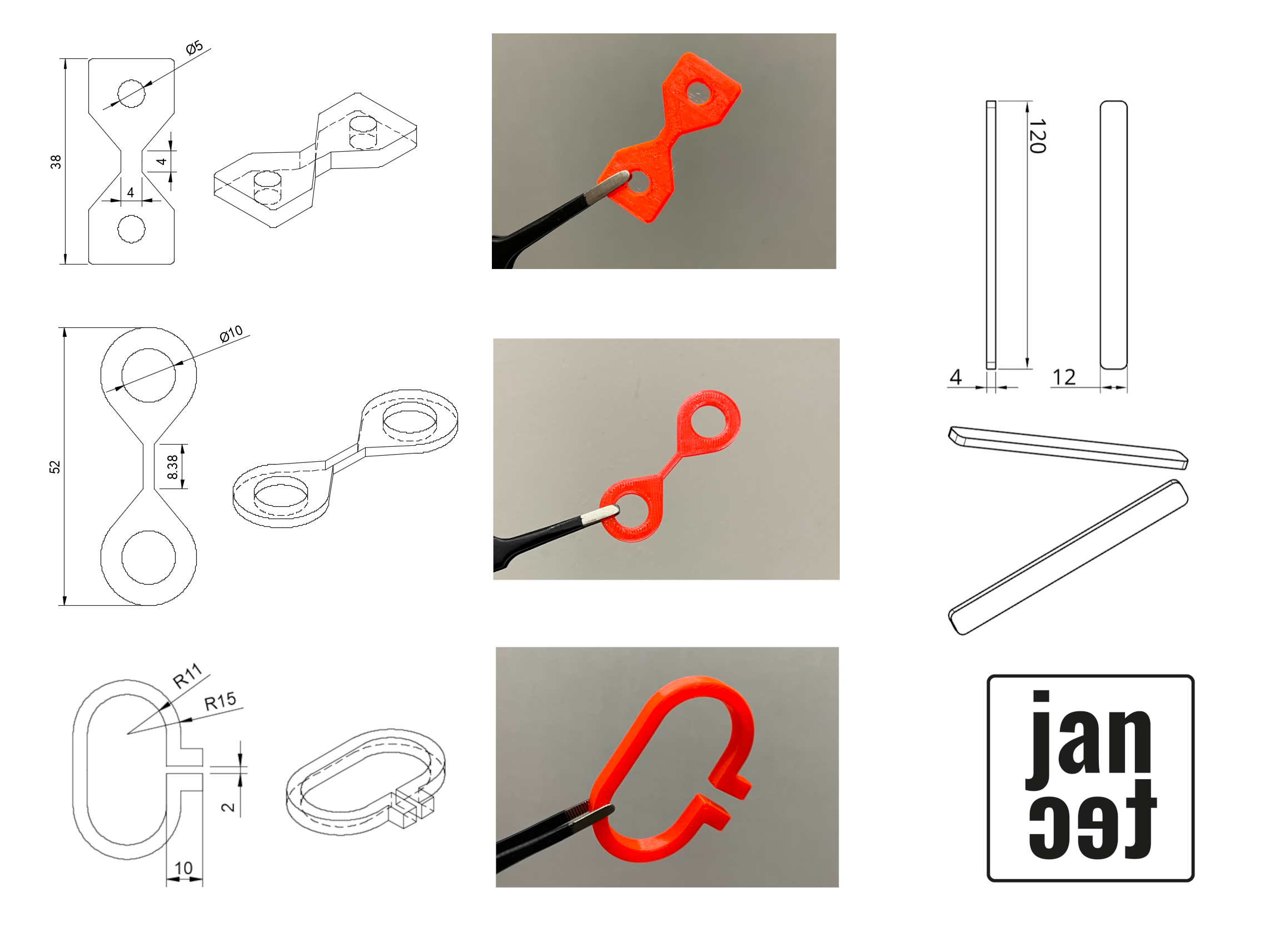 Various specimens for material testing by JanTec | Download free STL ...