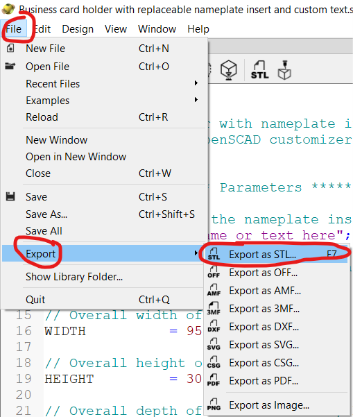 Business card holder with nameplate (OpenSCAD) by netpaq | Download ...