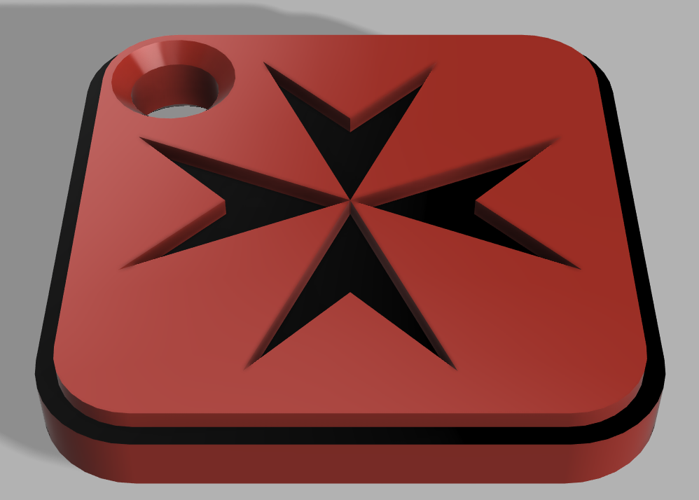 Maltese Cross Key Chain by GreyShip | Download free STL model ...