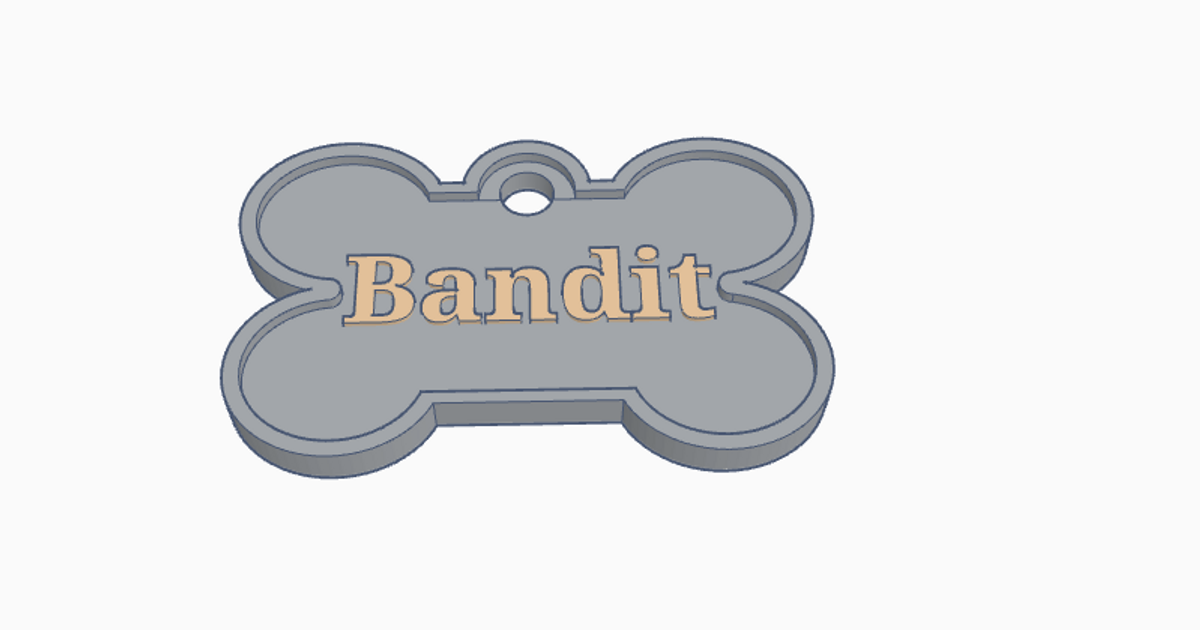 Dog tag for dog named Bandit by Banditwyatt1 | Download free STL model ...