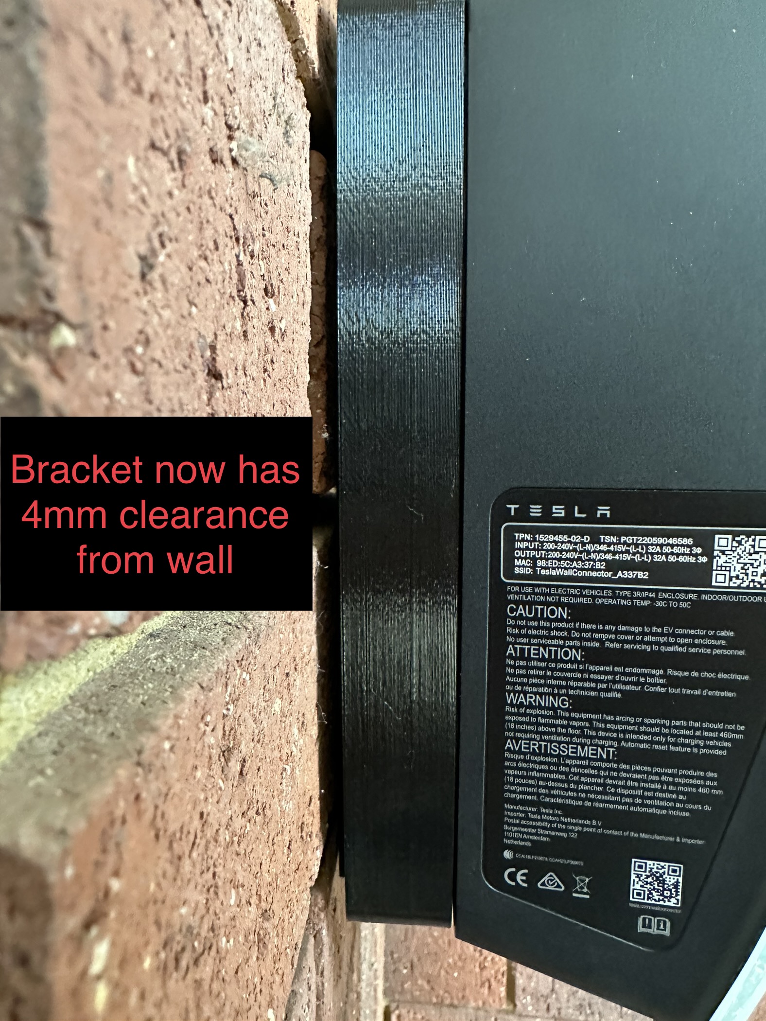 Tesla Gen 3 Wall Connector, Quick release wall bracket - Remixed by ...