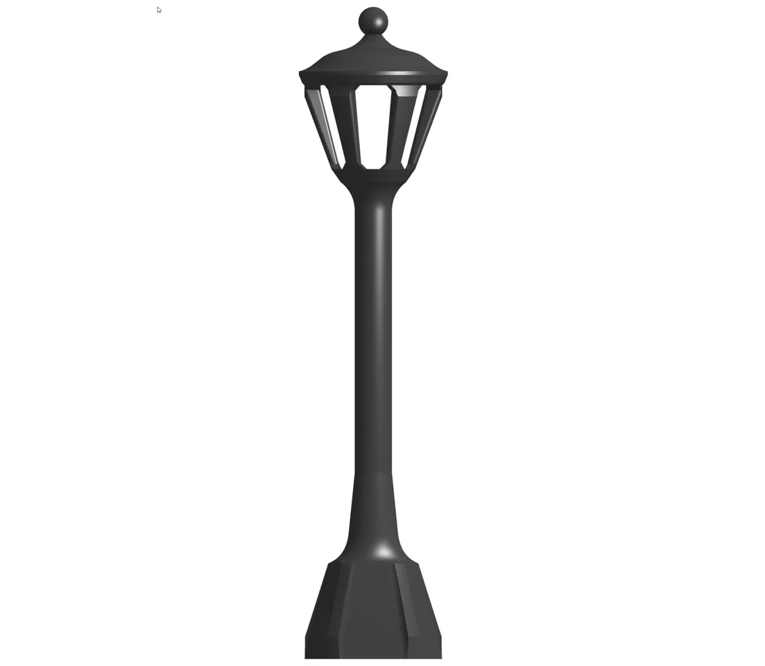 Lamp post 140mm tall, hollow (for LEDs) by Bjørk | Download free STL ...
