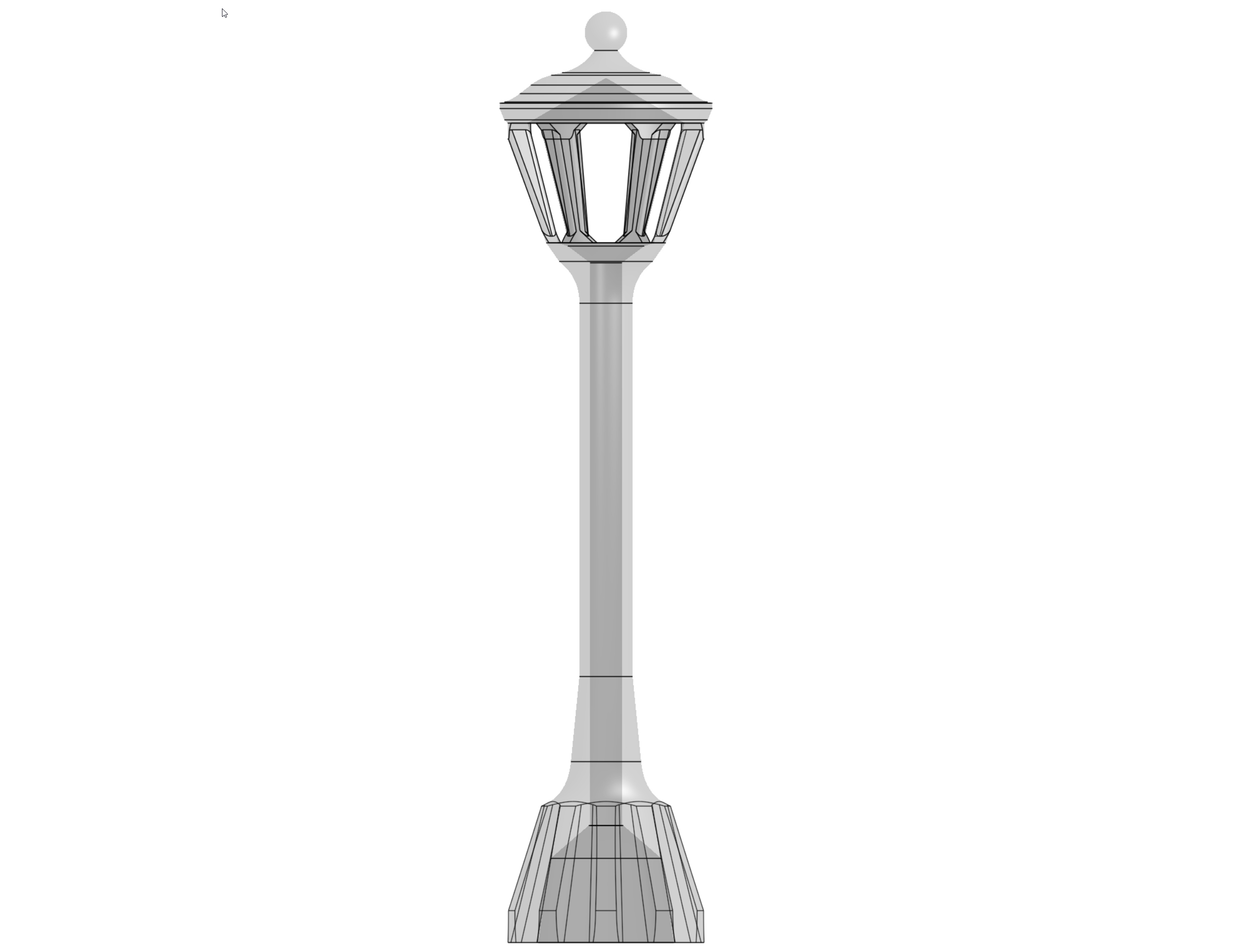 Lamp post 140mm tall, hollow (for LEDs) by Bjørk | Download free STL ...