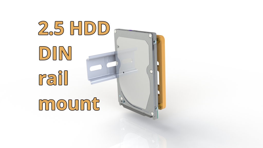 2.5 HDD DIN rail mount perpendicular by KaosuNeko | Download free STL ...
