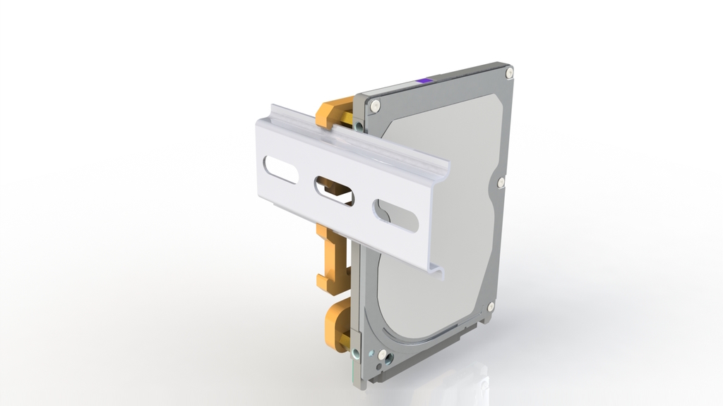 2.5 HDD DIN rail mount perpendicular by KaosuNeko | Download free STL ...