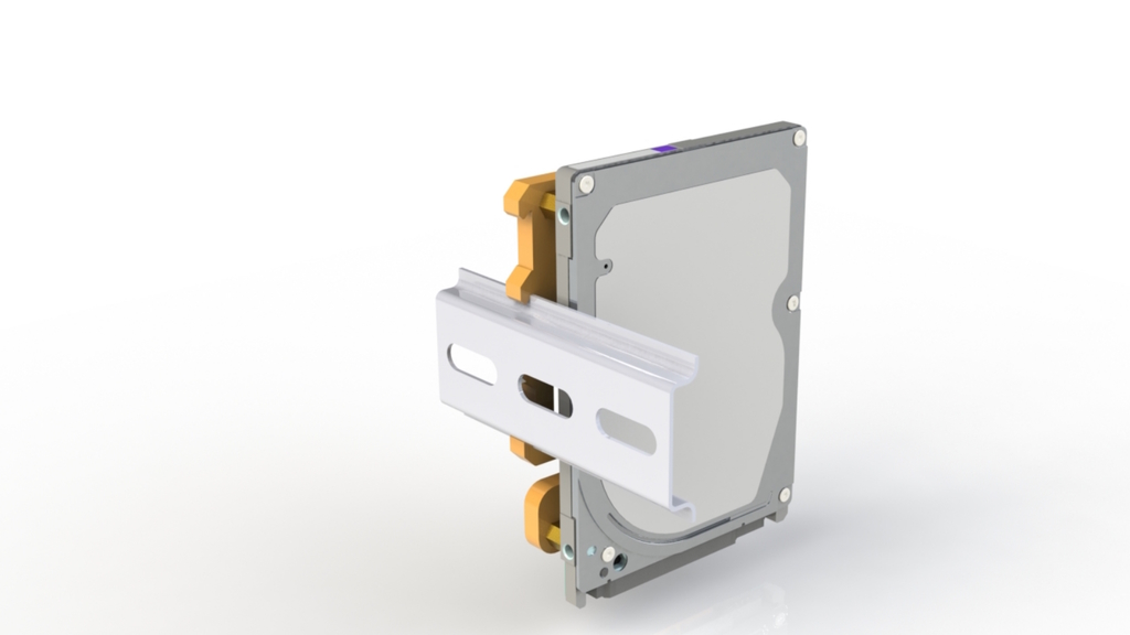 2.5 HDD DIN rail mount perpendicular by KaosuNeko | Download free STL ...