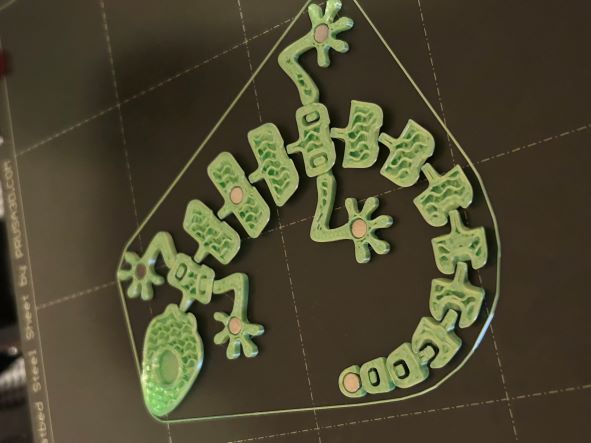 Articulated Lizard Smiling with Magnet Pockets by Sandy Wrestler ...