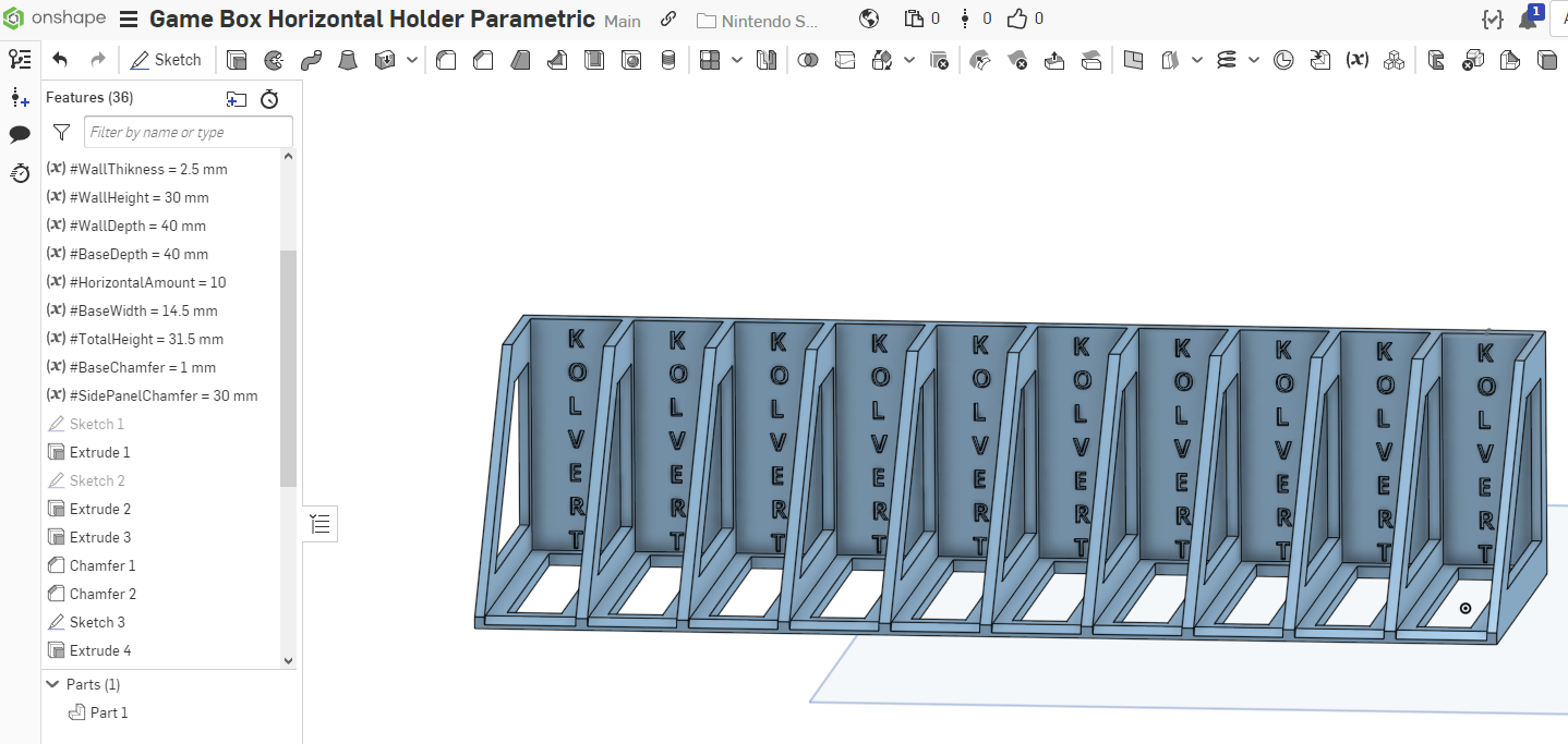 Game Box Holder Parametric. (OnShape) by Kolvert | Download free STL ...