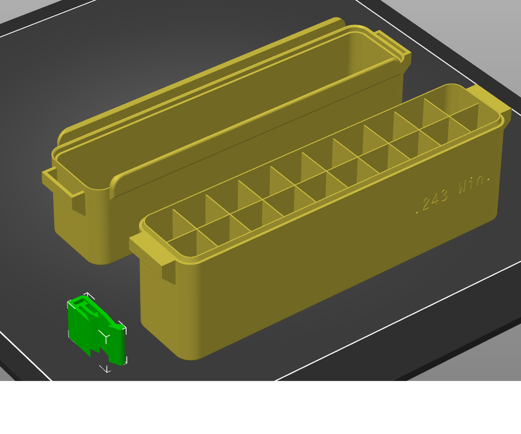 .243 Winchester, Pocket Spring Latch Modular Ammo Box by brass_ring ...