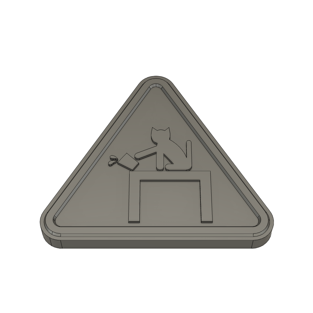 Cat Knock Zone Warning Sign by CooterBaldwin | Download free STL model ...