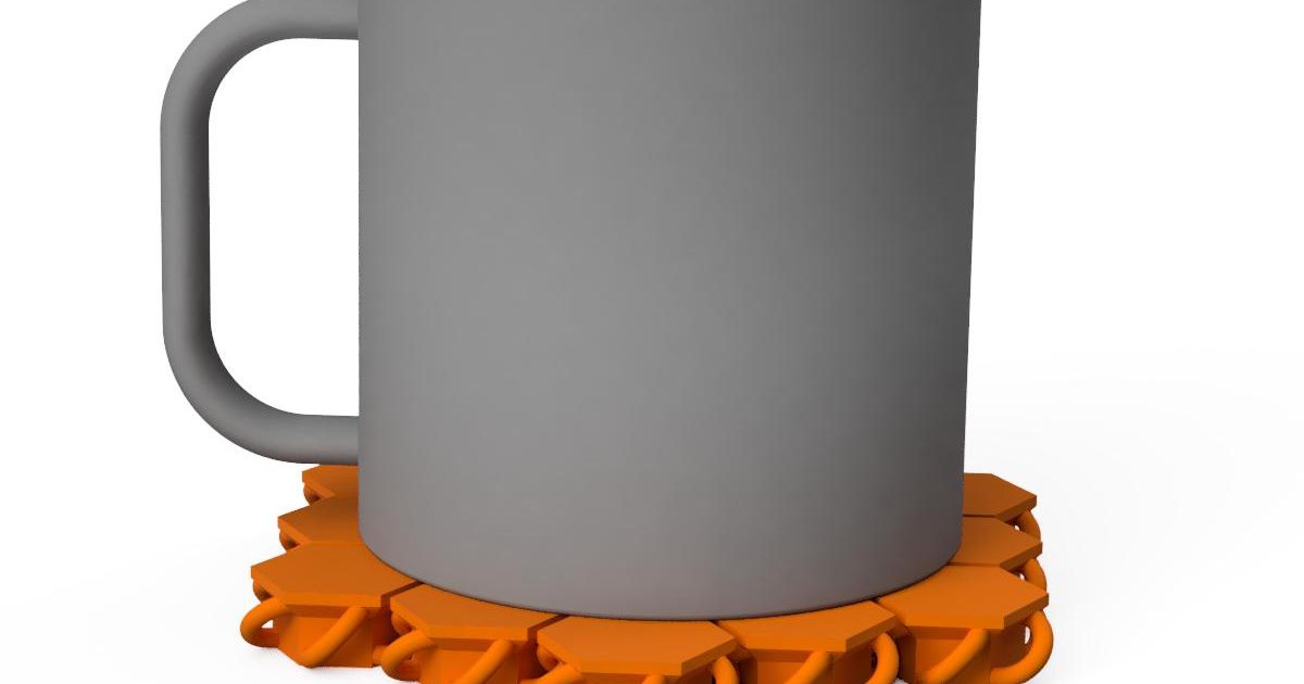 Hexagon Chainmail Coaster by ModularManiac | Download free STL model ...