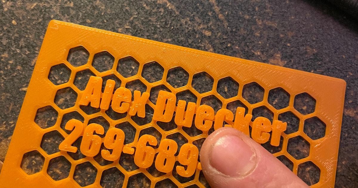 Blank Hex Business Card by Alex Duecker | Download free STL model | Printables.com