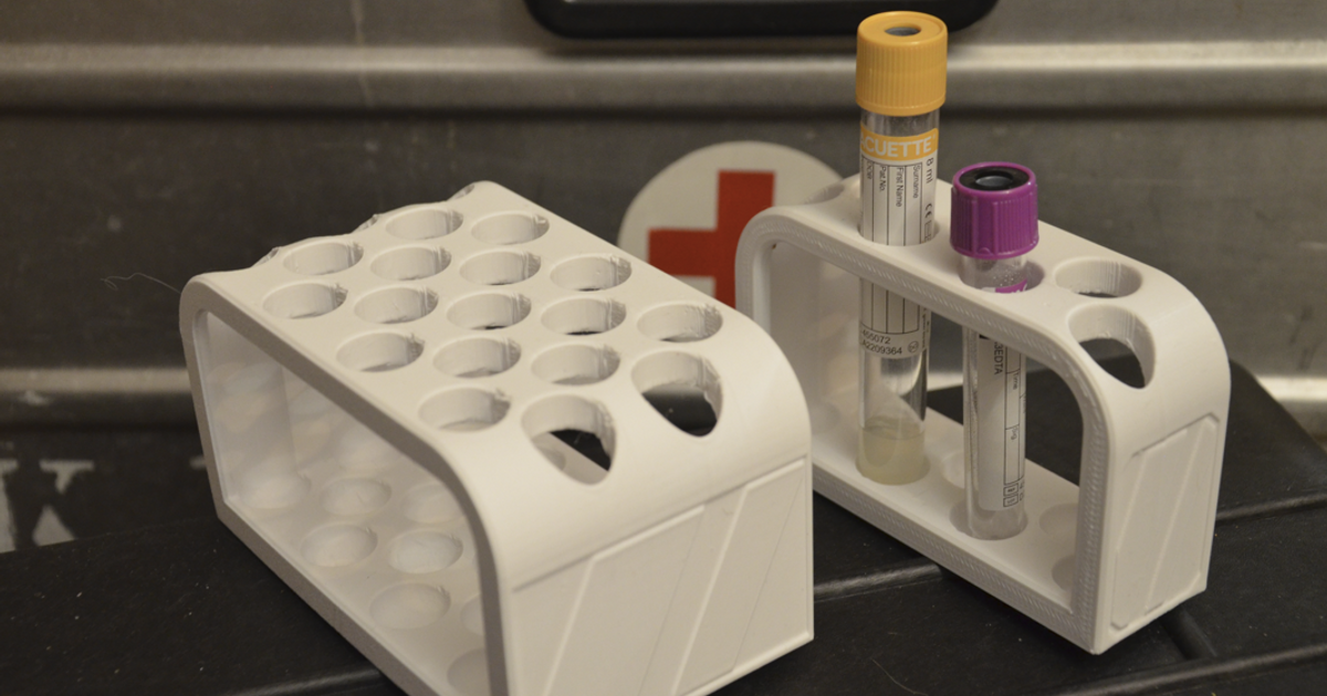 Sample test tube holder rack by firstgizmo | Download free STL model ...