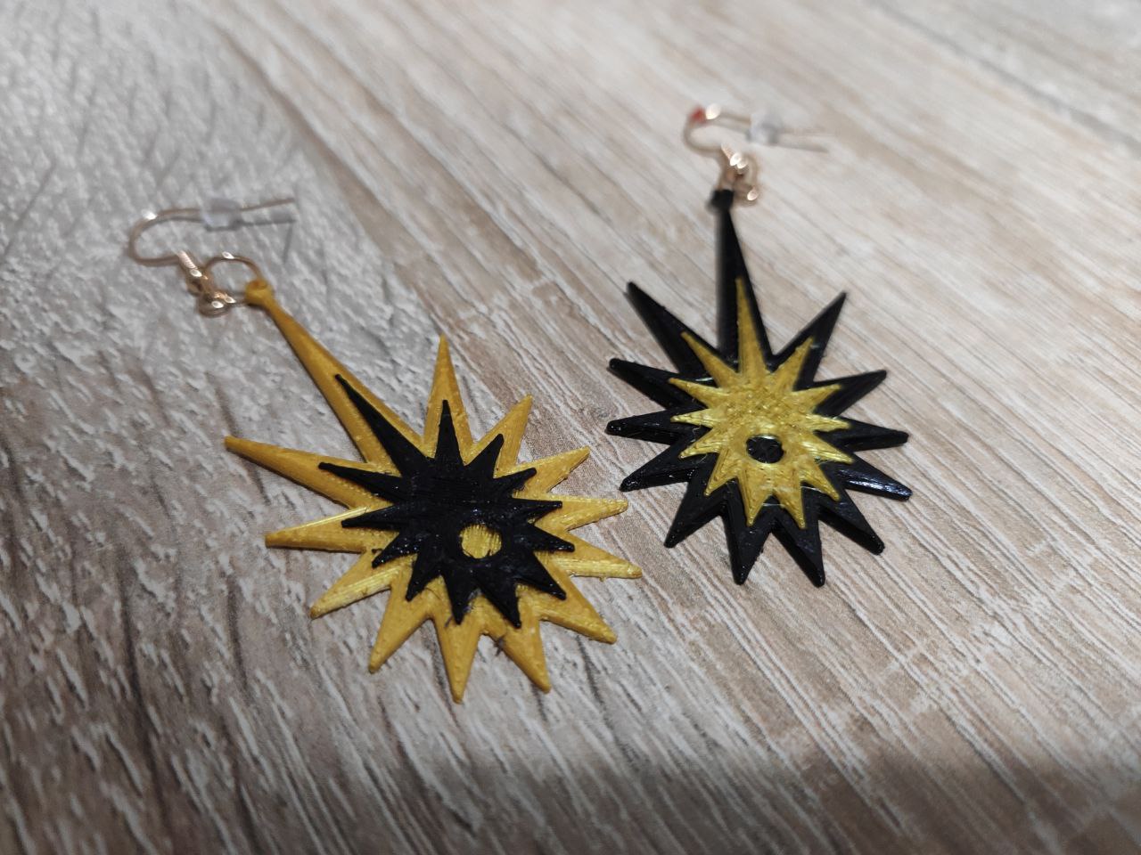 Two color star earrings by Array | Download free STL model | Printables.com