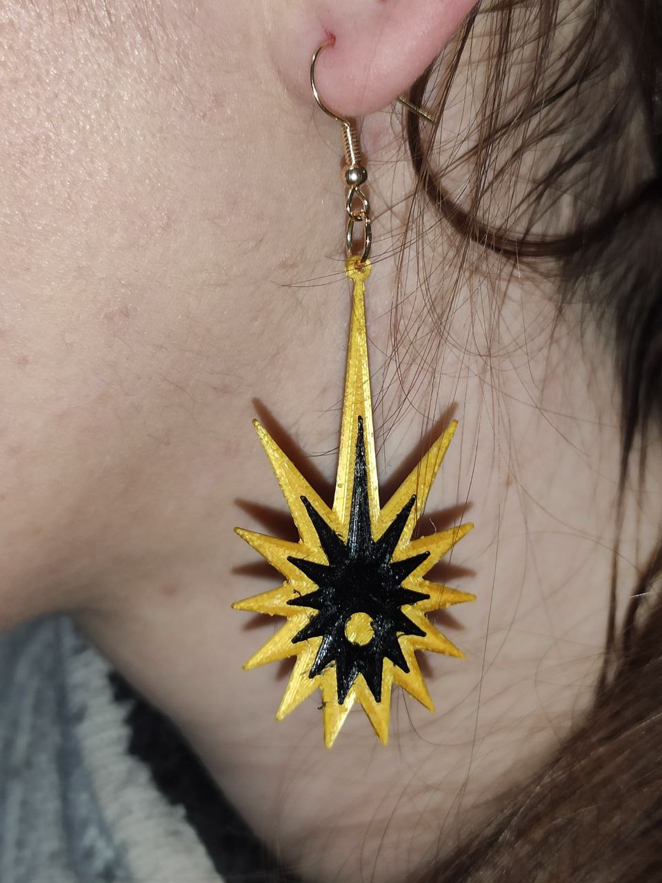 Two color star earrings by Array | Download free STL model | Printables.com