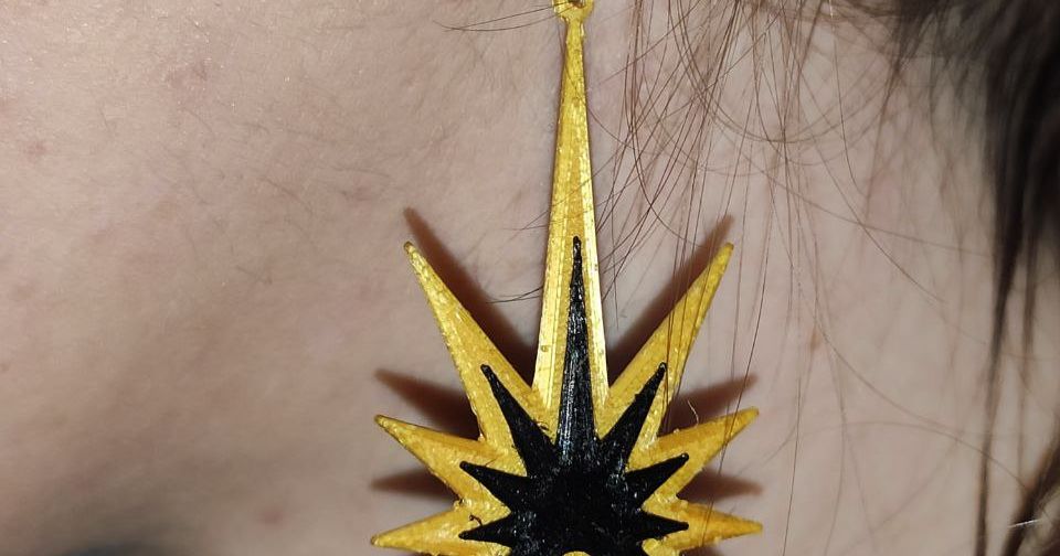 Two color star earrings by Array | Download free STL model | Printables.com