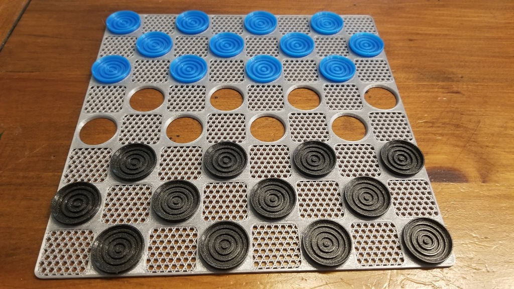 Checkers and Checker Board by Michael_O | Download free STL model ...