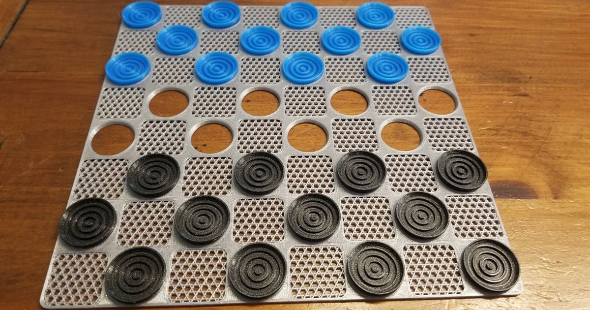 Checkers and Checker Board by Michael_O | Download free STL model ...