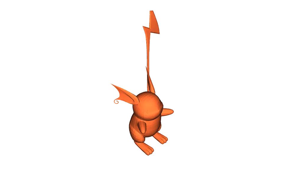 Raichu With detached Tail by curttom3D | Download free STL model ...