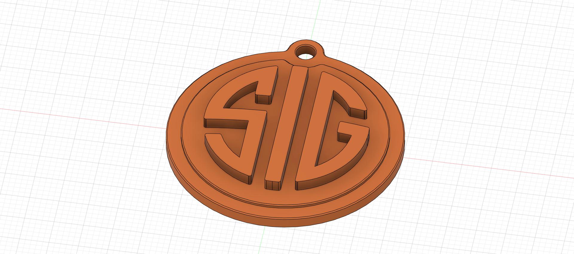Sig Saur logo round key chain with raised letters by zap387 | Download ...