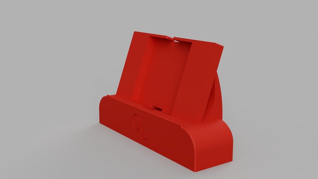 Horizontal Phone Stand with Qi charging by MakerViking | Download free ...