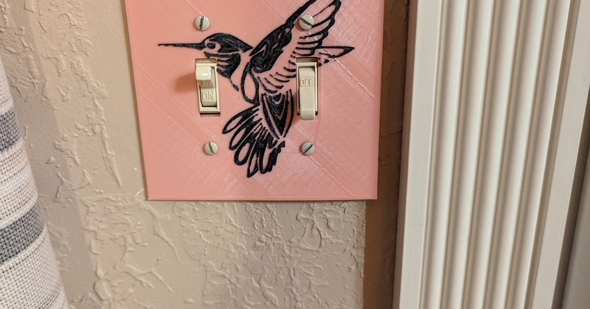 Hummingbird dual (double) switch plate by Nuvz | Download free STL ...