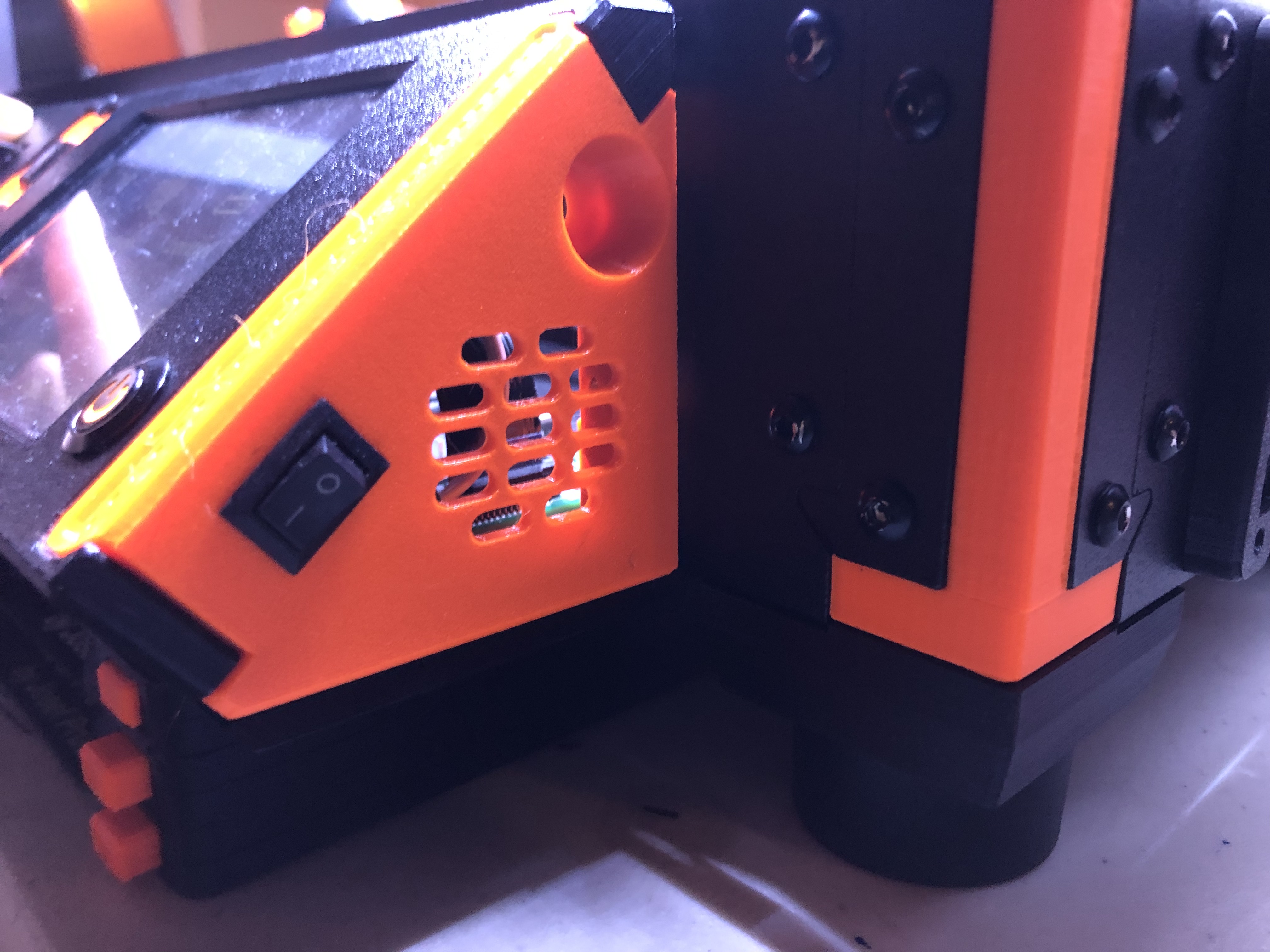 Front push button with LED for Waveshare 5" LCD and a side rocker ...