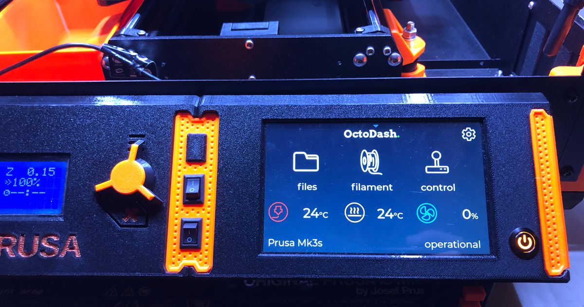 Front push button with LED for Waveshare 5" LCD and a side rocker ...