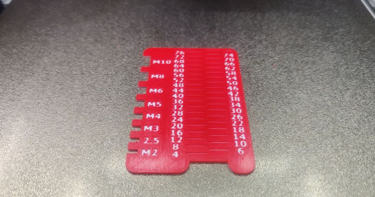 Measuring tool for screws (CARD SIZE) / Herramienta de medida para ...