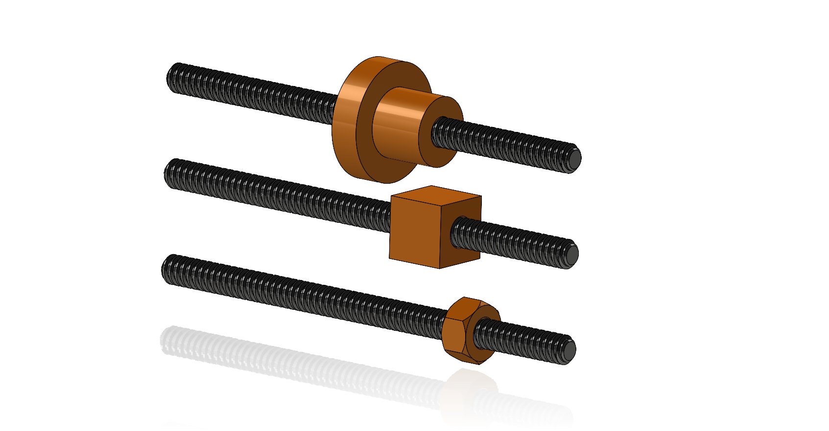 Lead Screws and Nuts M12 (Metrics Size) by Mechanical Stuff | Download ...