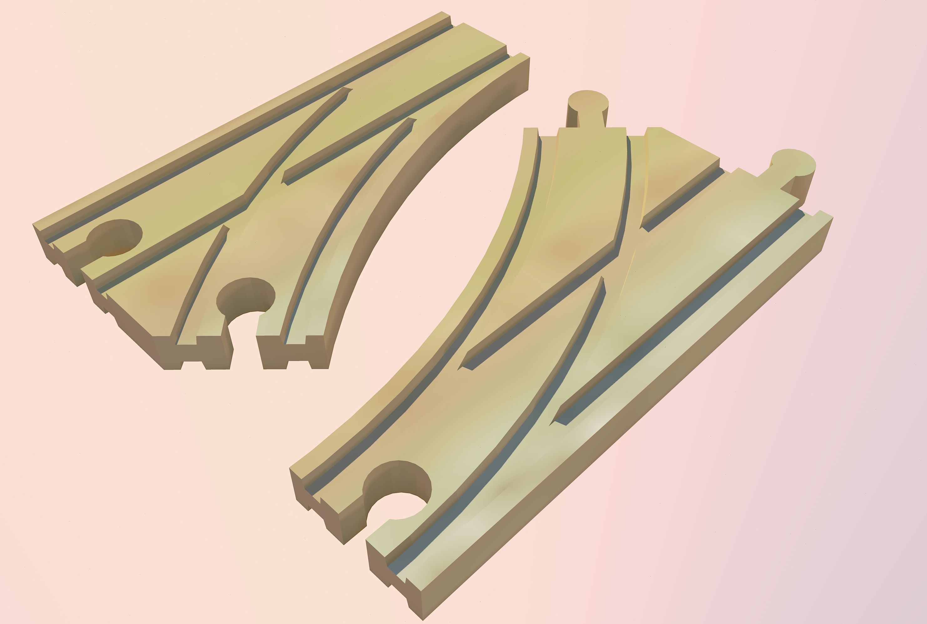 Wood Toy Railway Track Parts by ptijsma | Download free STL model ...