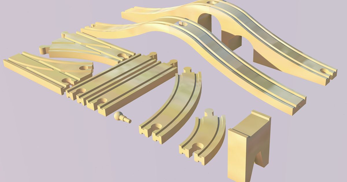 Wood Toy Railway Track Parts by ptijsma | Download free STL model ...