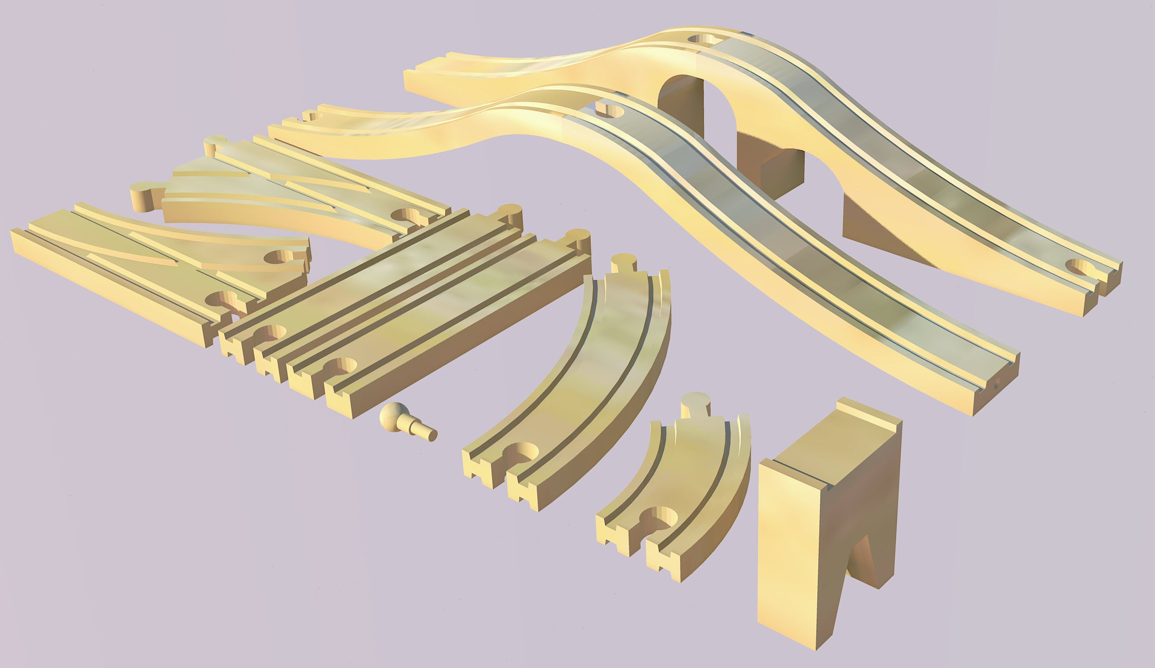 Wood Toy Railway Track Parts by ptijsma | Download free STL model ...