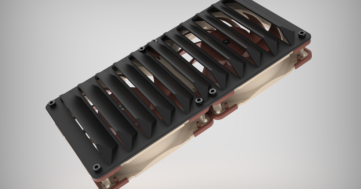 240mm Angular Louvre Fan Grill by The3Designer | Download free STL ...