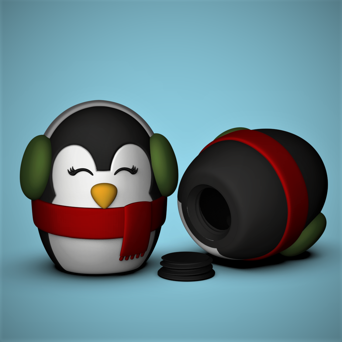 cute penguin container by penguin | Download free STL model ...